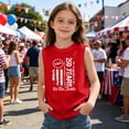 America 250 Girls Patriotic Sleeveless Independence Day Themed Festive ...