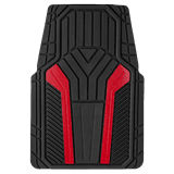 Auto Drive Rubber Car Floor Mats 4 Piece Carbon Fiber Red Universal Fit ...