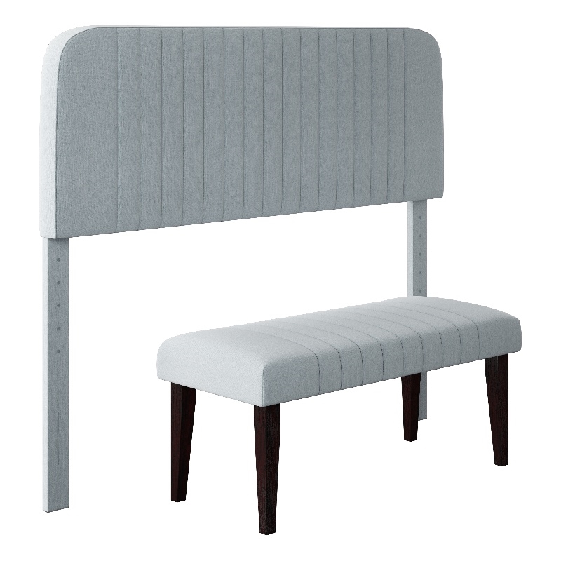 Scott Living Burbank Headboard & Bench in Soft Blue - Walmart.com
