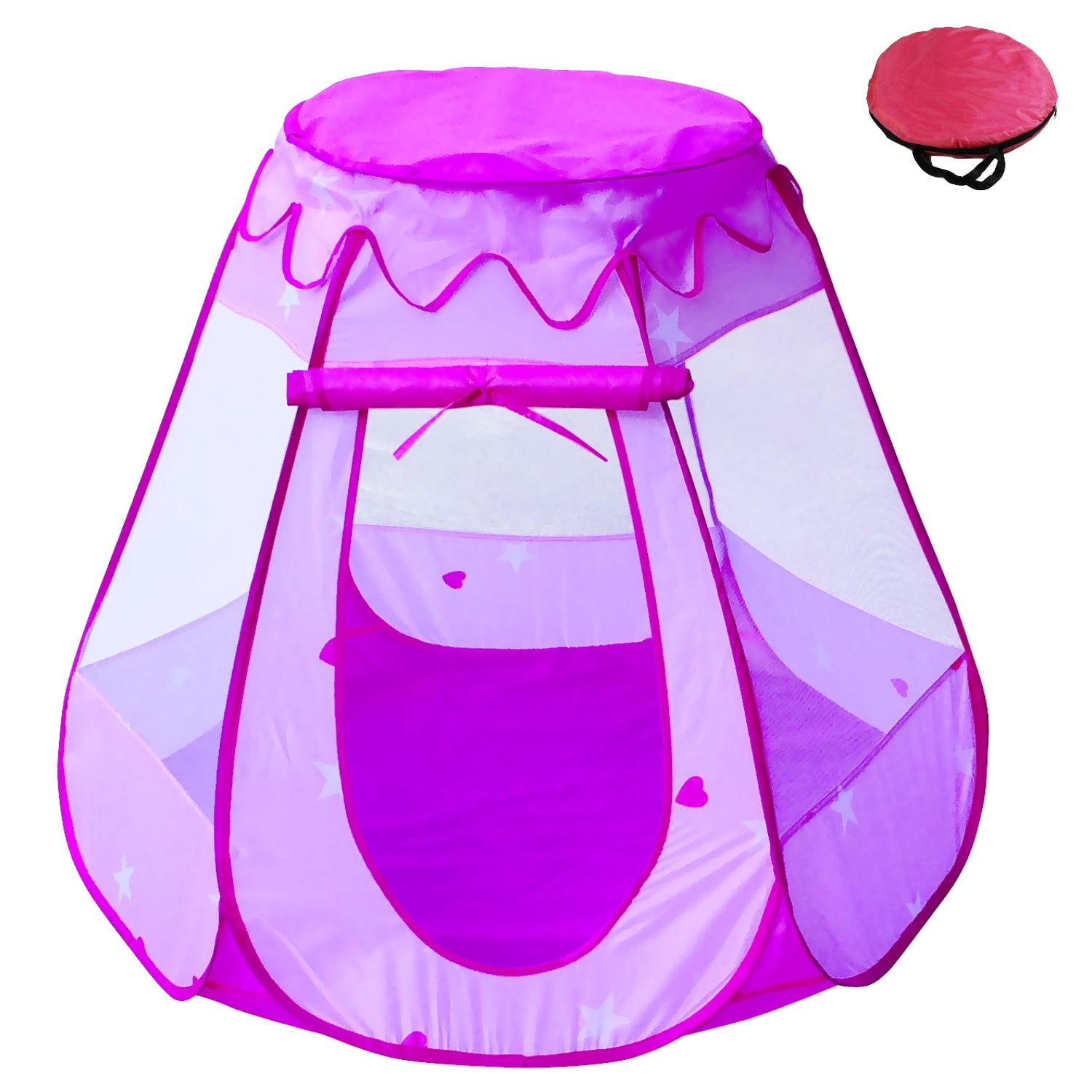 POCO DIVO Fairy Vase Tent Princess Playhouse Pink Playpen Girls Ball ...