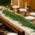 Dienrx 9 Ft Artificial Pine Garland, Realistic Green Christmas Greenery for Fireplace Mantle ...