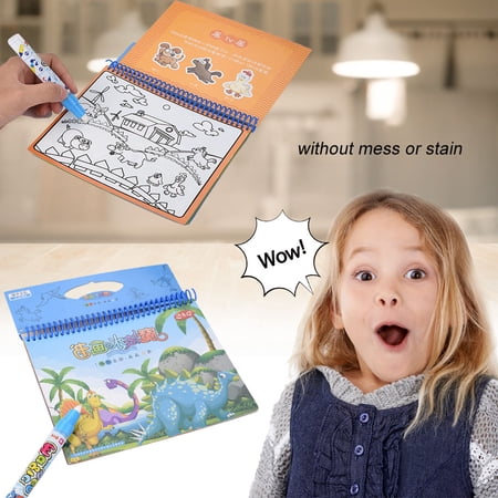 Water Coloring Book, Funny Loose Leaf Design Portable Water Painting ...