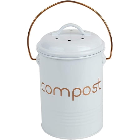 Home Basics Grove Compact Countertop Compost Bin Bucket for Kitchen ...