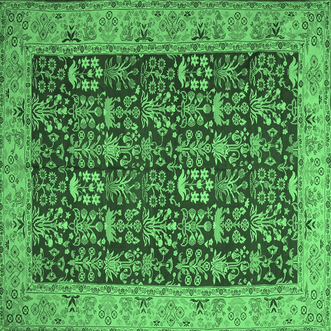 Ahgly Company Indoor Square Persian Emerald Green Traditional Area Rugs ...