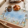 Beach Starfish Cotton Linen Placemats Set of 6, Watercolor Summer Sea ...