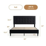 Rest Haven Ells Square Tufted Upholstered Bed, Full, Charcoal - Walmart.com
