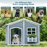 Petsfit 47" Dog House Outdoor with Waterproof PVC Roof, Extra Large Dog ...