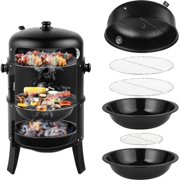 Outdoor Smoker with Double Doors, 2 Detachable Grill Netting Smoking ...