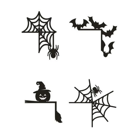 HEIBIN 4 Pieces Halloween Door Corner Sign Decoration Door Right Angle ...