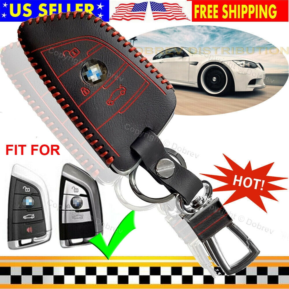 Dobrev Genuine Leather Car Key Fob Cover Holder Protector Case Fit for ...
