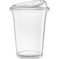 Gusto 16 Oz Crystal Clear Plastic Cups, Strawless Sip Lids, Disposable ...