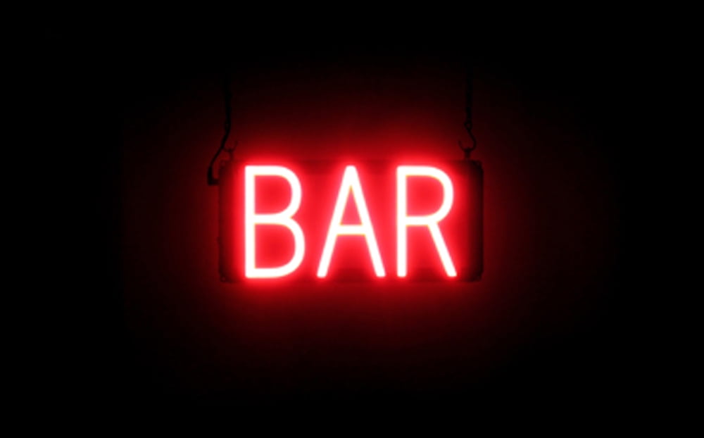 SpellBrite BAR LED Sign for Business. 13.4" x 6.3" Red BAR Sign Has ...