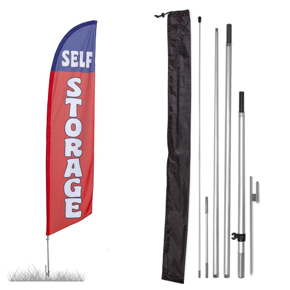 Premium Self Storage Feather Flag Kit - Includes 13ft Sectional ...