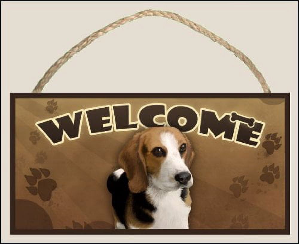 Beagle Welcome Dog Sign / Plaque featuring the art of Scott Rogers ...