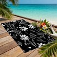 1Pc, black and white line floral pattern, simple abstract style beach ...