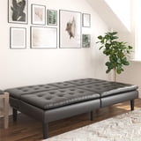 Mainstays Memory Foam 71.5" Futon with Cupholder and USB, Black Faux ...
