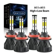 Upgraded H11 H11 LED Headlight Bulbs Combo 6000K White,80W 8000LM Super ...