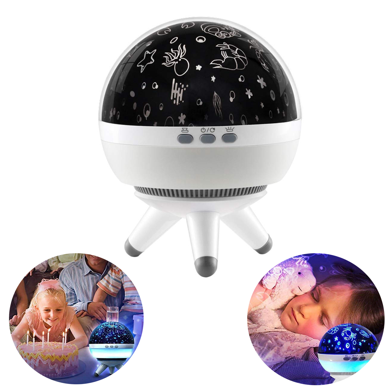 Multi-Functional Night Light Kids Lamp, Three Mode - A Night Sky of ...