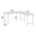 Hustle 60W L Shaped Computer Desk with Metal Legs in White - Engineered ...