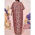 Burgundy Elegant Modest Maxi Tunic Dress With Gold Floral Jacquard ...