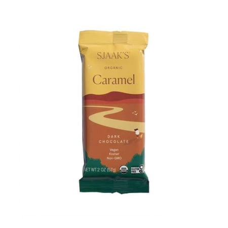 Sjaak's Organic Chocolates - Caramel Dark Chocolate Humboldt Bar, 57g ...