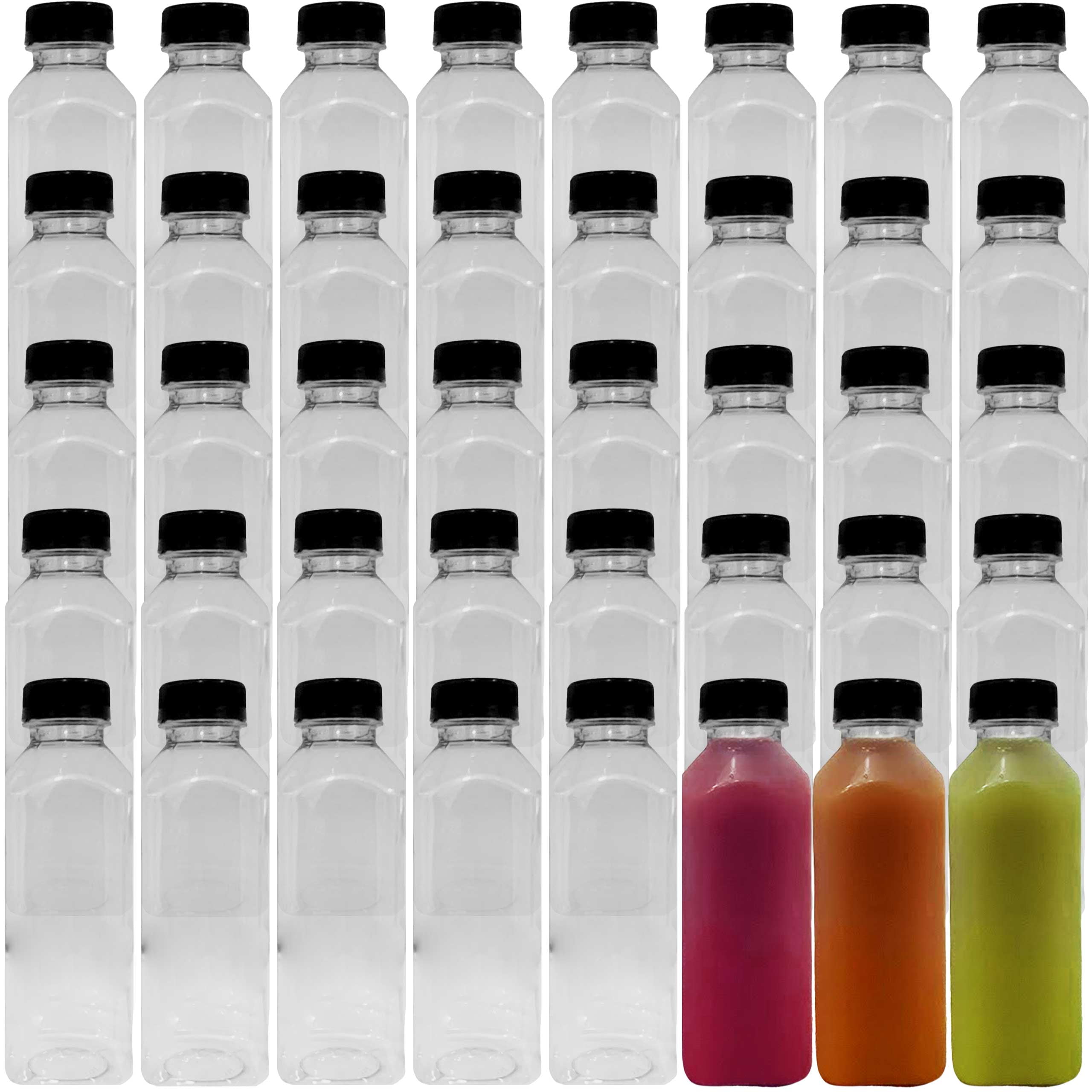 Avant Grub 16.9 fl oz Clear Reusable, Empty Juice Bottles with Lids, 40 ...