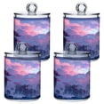 2PCS Clear Storage Jars Cotton Swabs Cans Translucent Plasticental ...