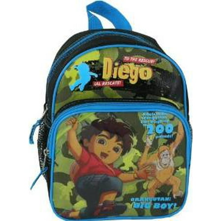 Mini Backpack - Go Diego Go - Big Boy 10" Blue School Bag Book 812895 ...