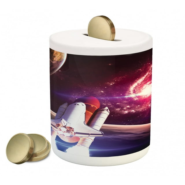 Galaxy Piggy Bank, Spaceship Flying in Milky Way Super Galactic Wander ...