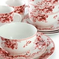 Elama Traditional Red Rose 16 Piece Stoneware Dinnerware Set - Walmart.com