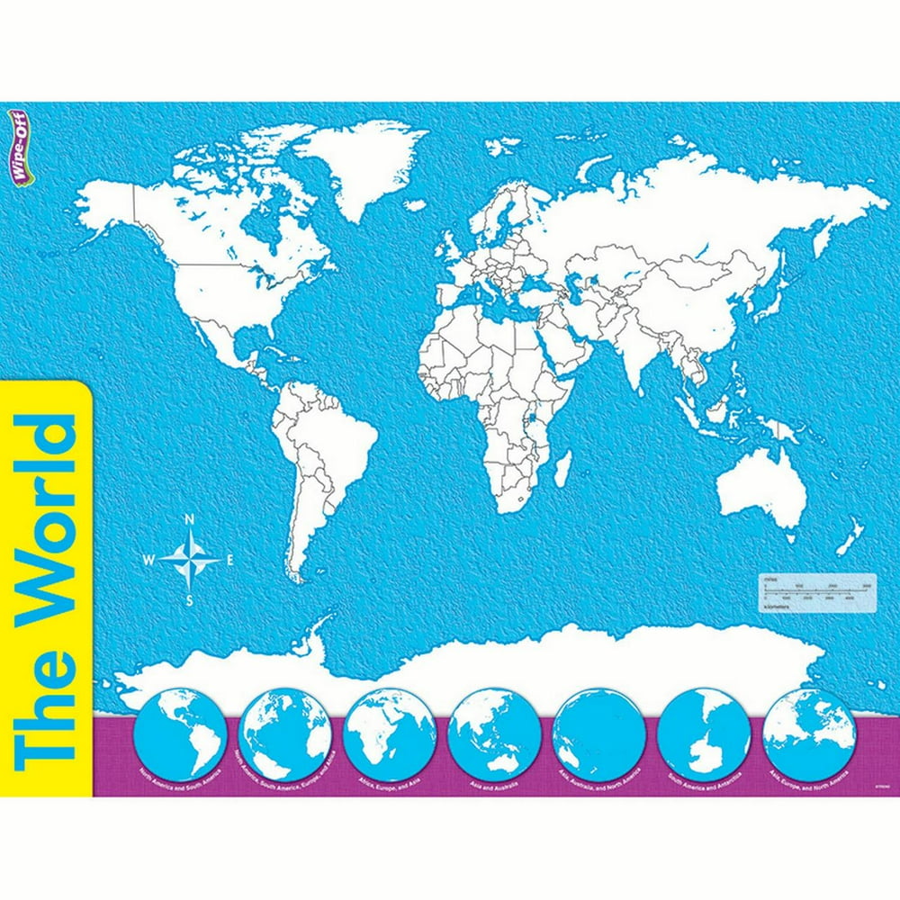 THE WORLD WIPE OFF MAP 17X22 - Walmart.com - Walmart.com