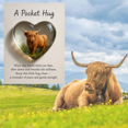 A Pocket Hug Highland Cow, Emotional Support Heart Highland Cow Pocket ...