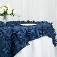 BalsaCircle 72x72 in Navy Blue Taffeta Square Table Overlay 3D Leaves ...