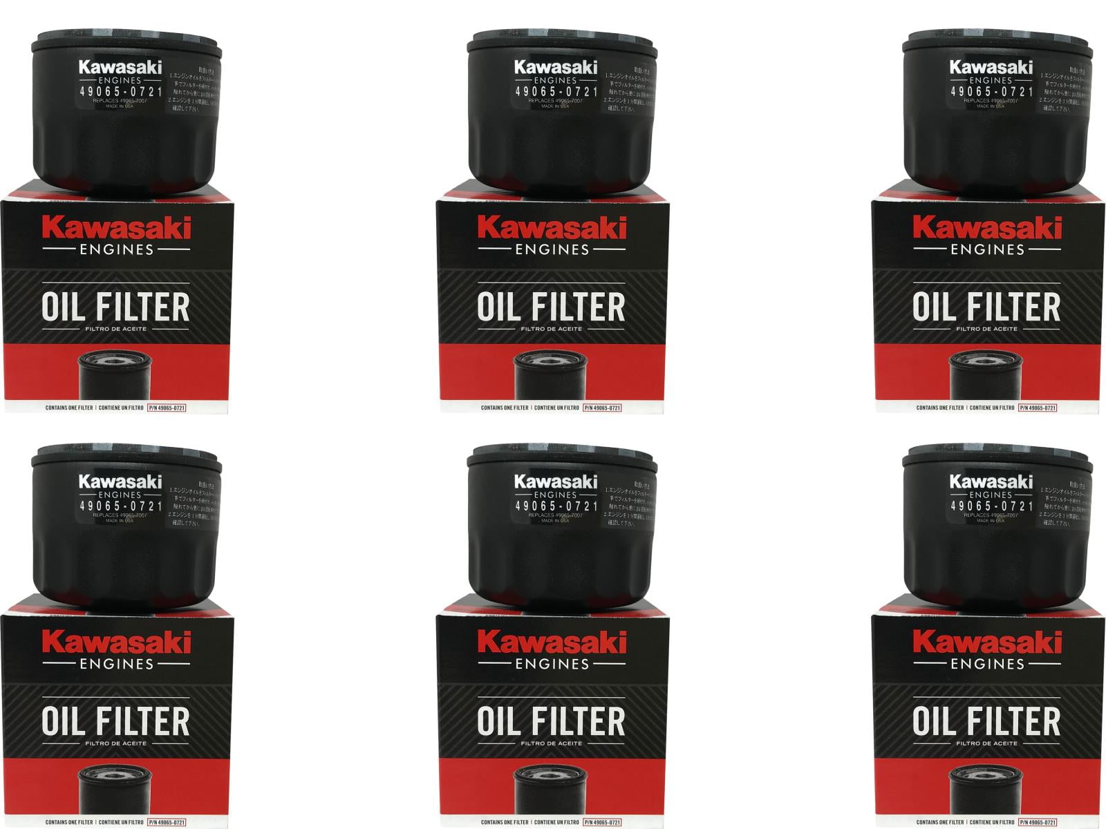 6 Pack OEM Kawasaki 49065-0721 Oil Filter Replaces 49065-7007 - Walmart.com