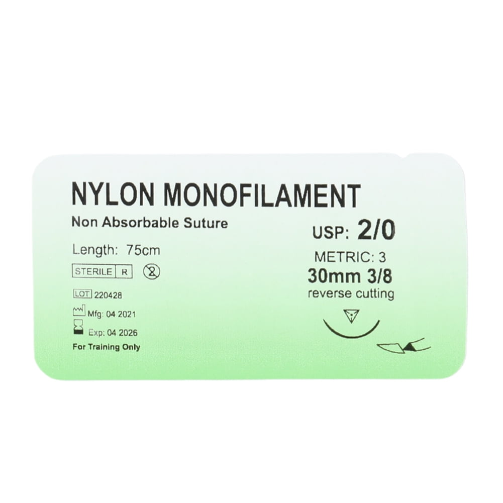 [Nylon 2-0] aguja sutura con hilo empaquetada individualmente aguja ...