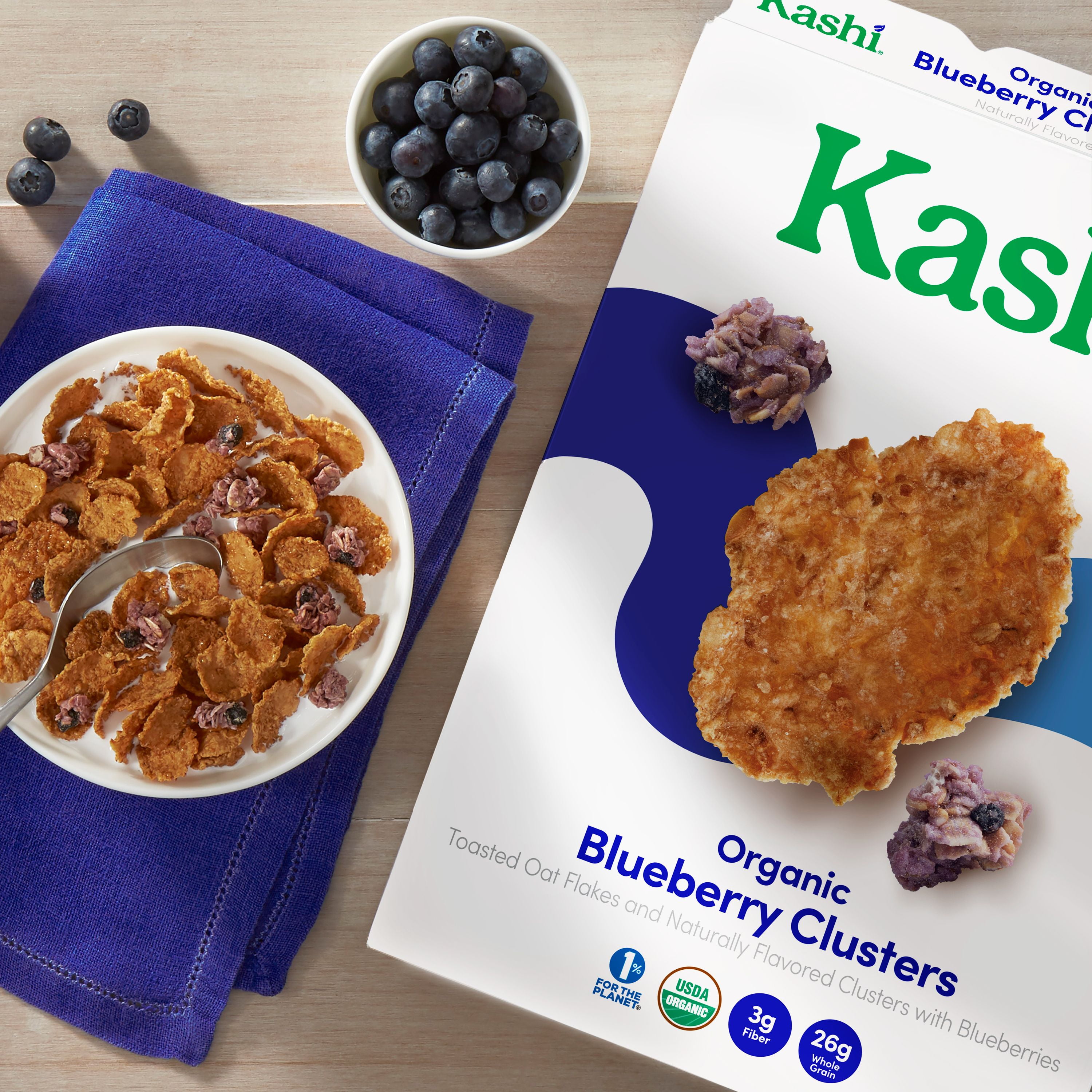 Kashi Breakfast Cereal, Blueberry Clusters, 13.4 oz