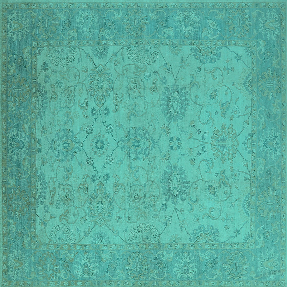 Ahgly Company Indoor Square Oriental Turquoise Blue Industrial Area ...