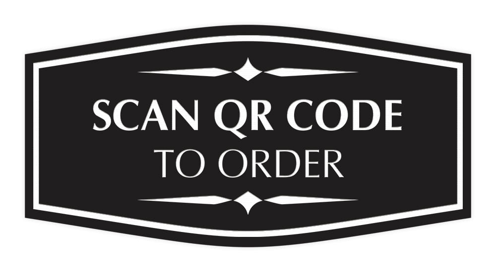 Signs ByLITA Fancy Scan QR Code to Order Sign (Black) - Small - Walmart.com