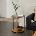 DecMode Bronze Metal Accent Table - Shelf Side Table - Walmart.com