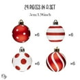 Polka Dot and Candycane Color Style Ornament Ball Bundle, Set of 24 Red ...