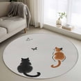 3.3ft Round Rug Japanese Cute Cat Area Rugs for Living Room Bedroom ...