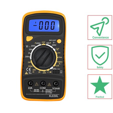 Auto Polarity Display Digital Multimeter XL830L Volt Meter Ammeter ...