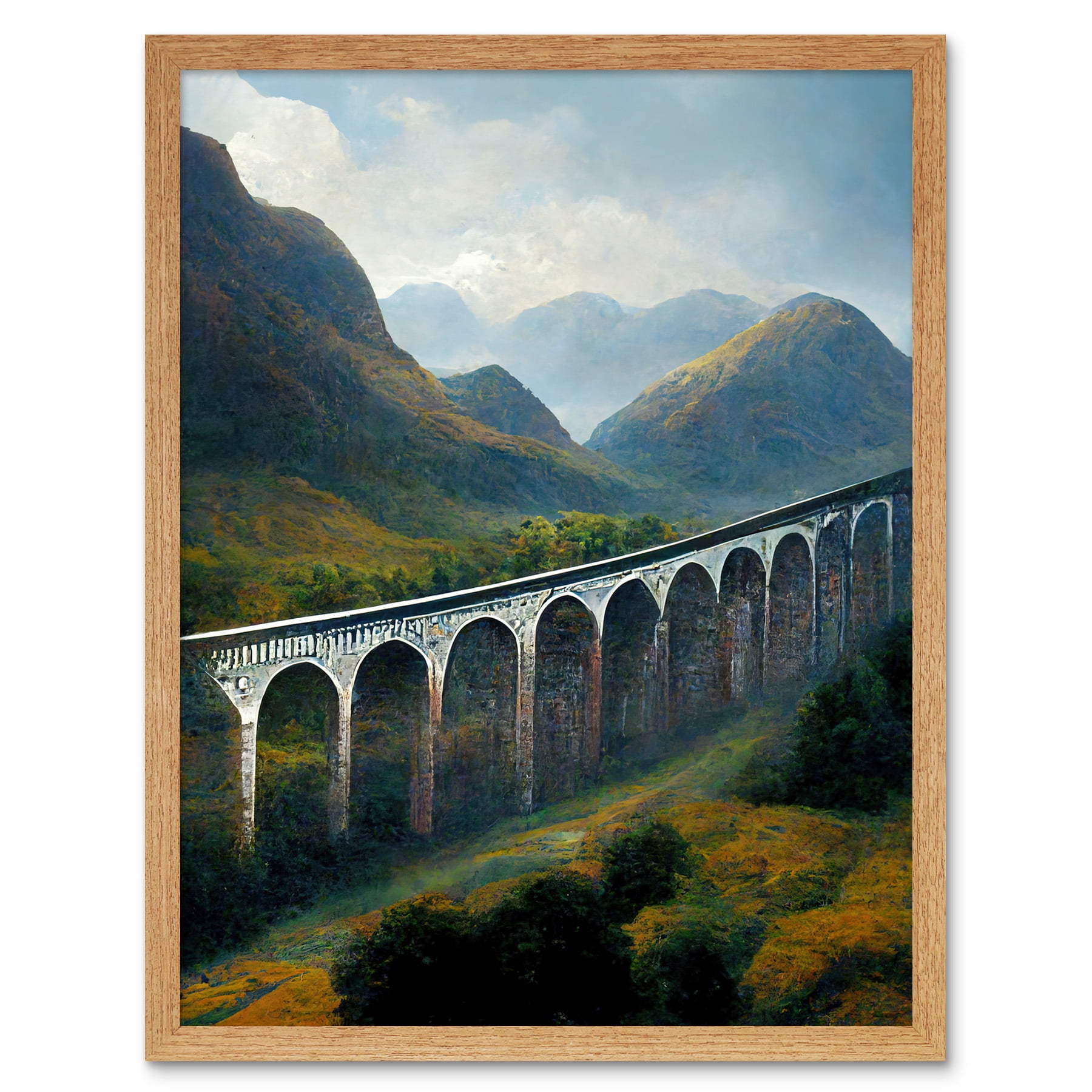 Glenfinnan Viaduct Scotland Train Journey Art Print Framed Poster Wall ...