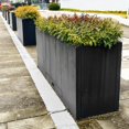 "WORTH 16"" Galvanized Steel Rectangle Planter Box, Black Metal, Indoor ...
