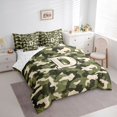 Feelyou Green Letter D Comforter Set 7pcs, A-Z Monogrammed Camouflage ...