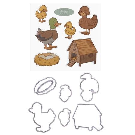 Megalia Farm Duck Silicone Stamp Cutting Die Stencil Frame Scrapbook ...