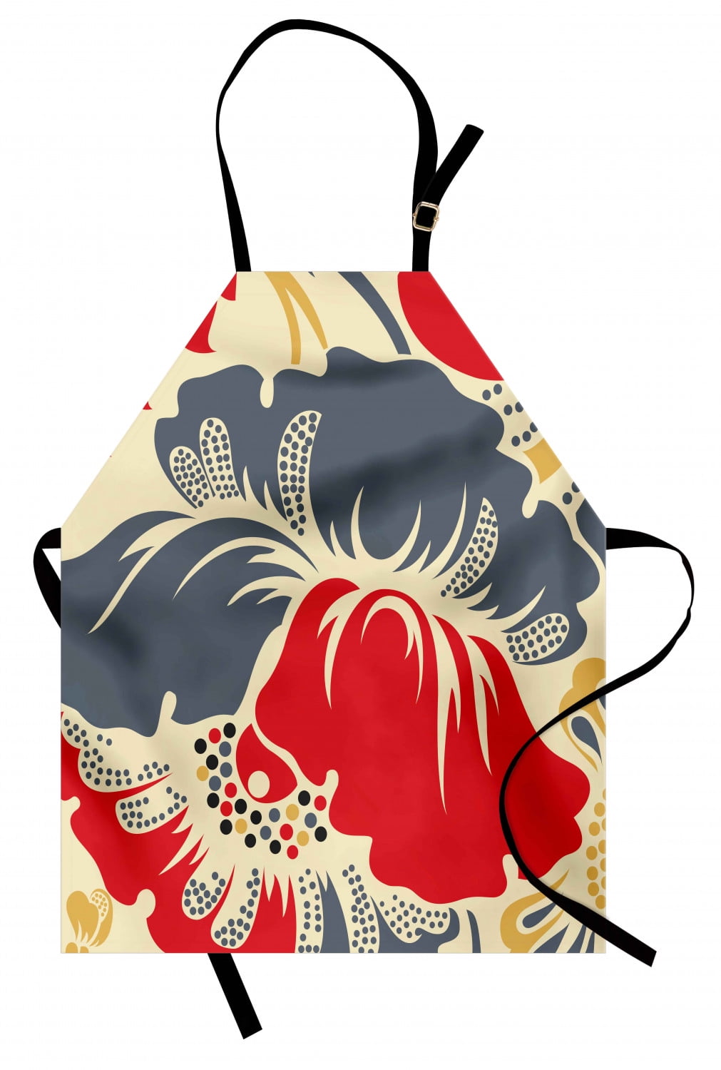 Vintage Apron Chinese Style Botanical Floral Pattern with Abstract ...
