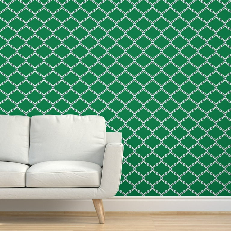Green Quatrefoil Wallpaper