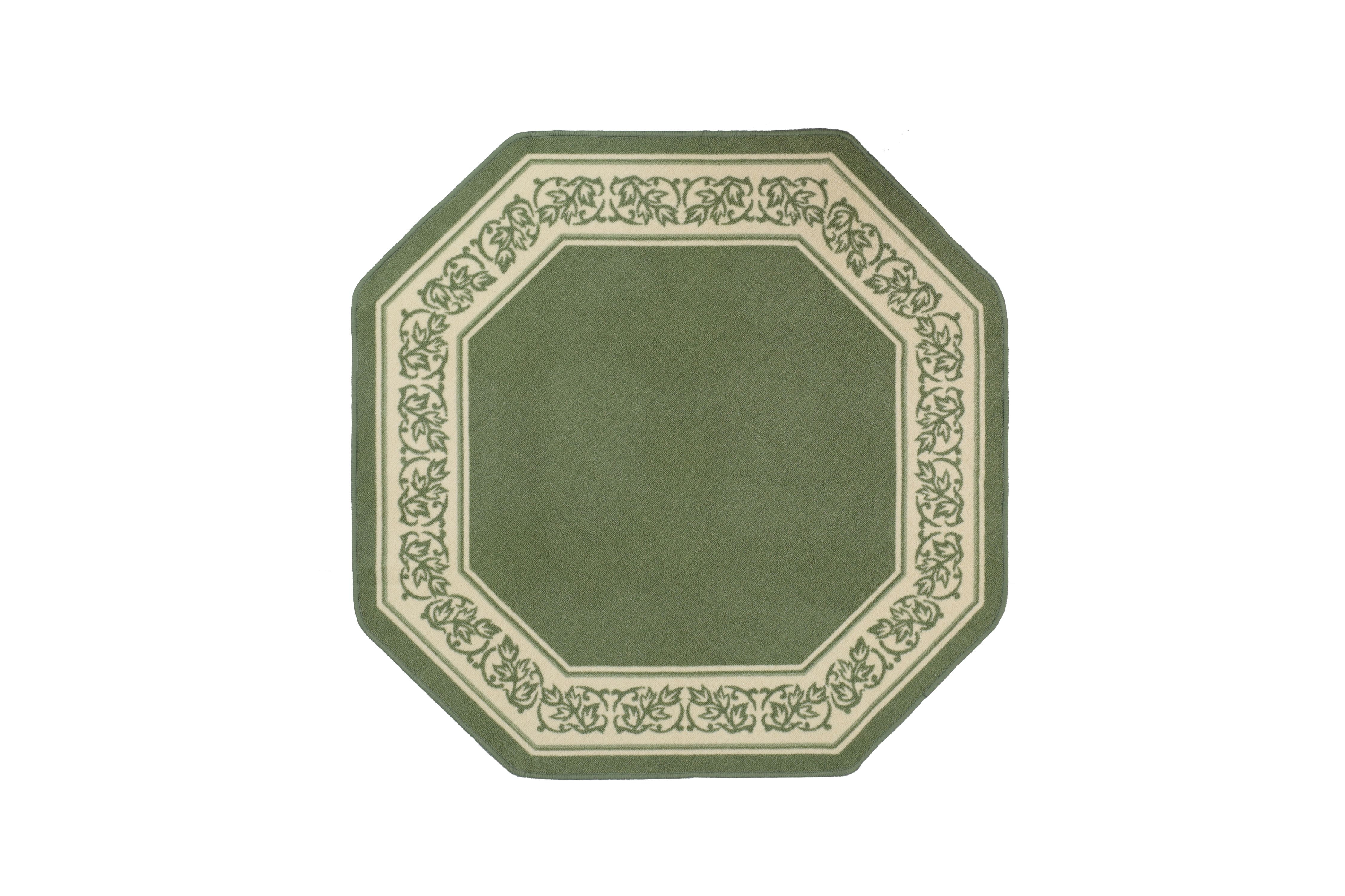 Floral Border 54" Octagon Rug Green - Walmart.com