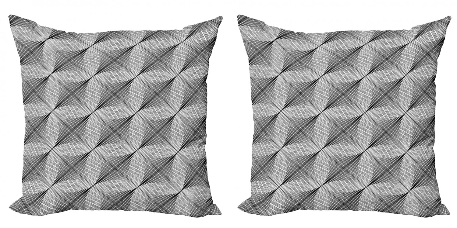 Ambesonne Abstract Throw Pillow Cover 2 Pack, Diagonal Streaks Concept ...